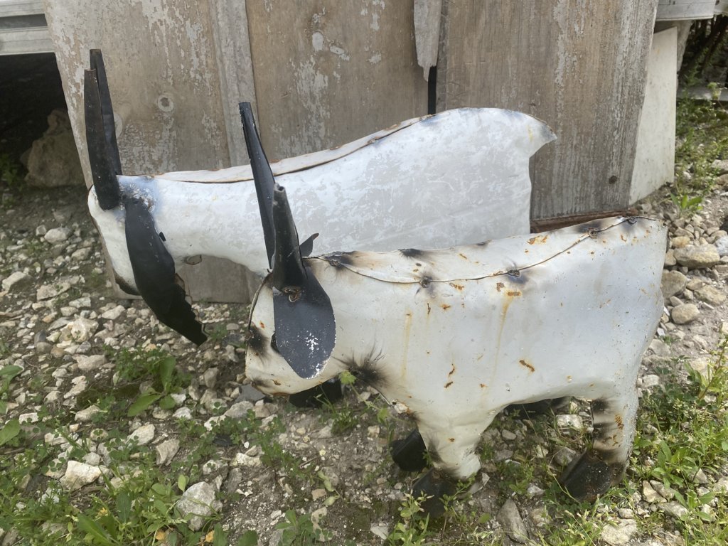 16" Large Recycled Germaine Metal Goat - Barn Yard Art Statue - Lawn ...