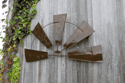 23" Rustic Metal Half Windmill Country Farm or Barn Wall Art