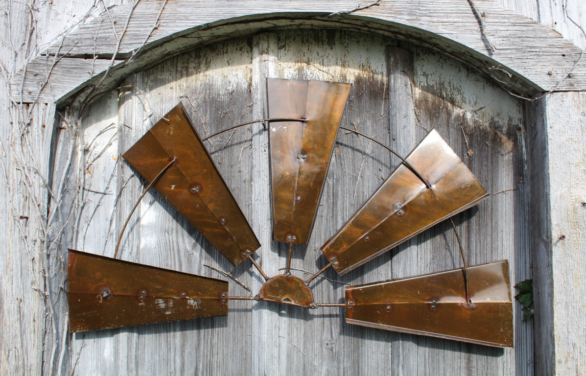 23" Rustic Metal Half Windmill Country Farm or Barn Wall Art