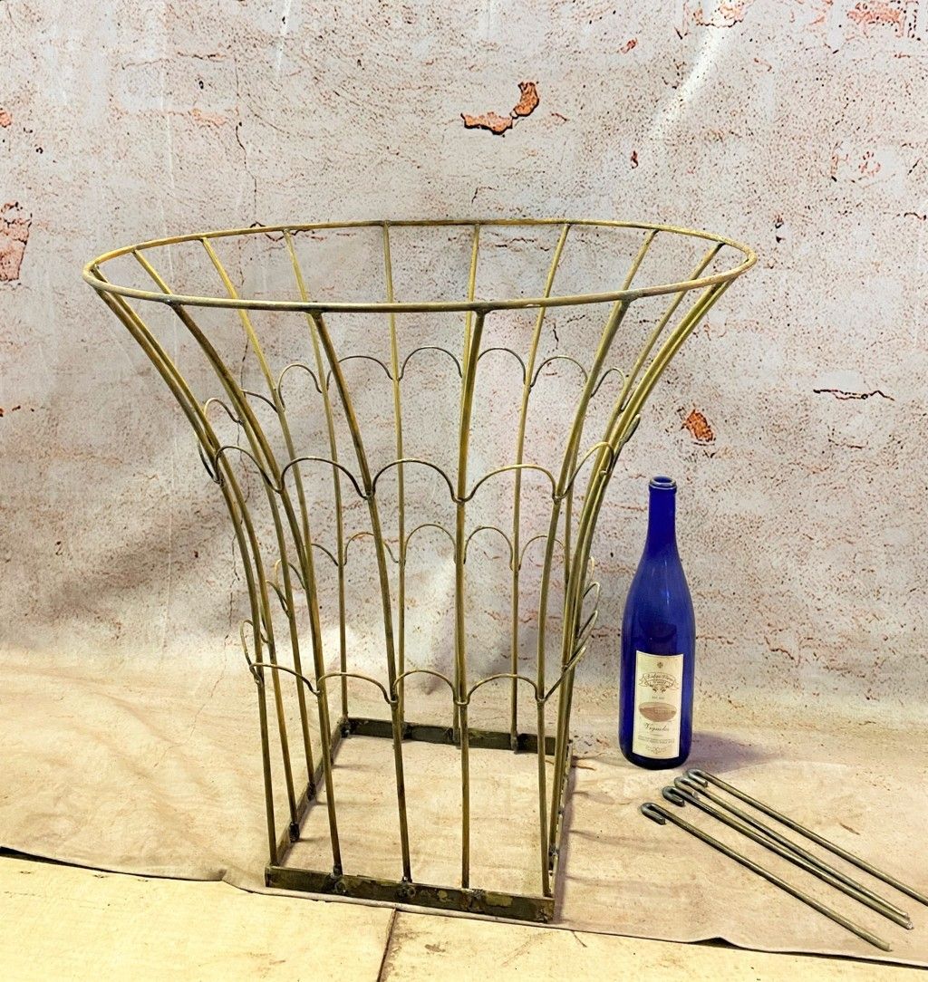 Large Wrought Iron Cone Topiary - Peony Bush Support - Tomato Cage