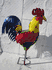 24" Colorful Metal Rooster Yard Art