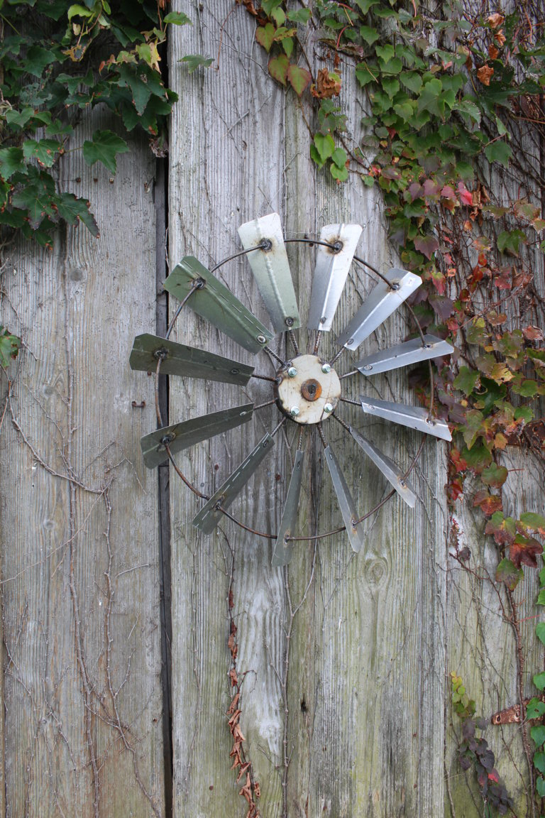 24" Rustic Metal Country Farm Windmill Barn Wall art