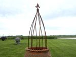 25" Wrought Iron Twist Obelisk Trellis - Garden