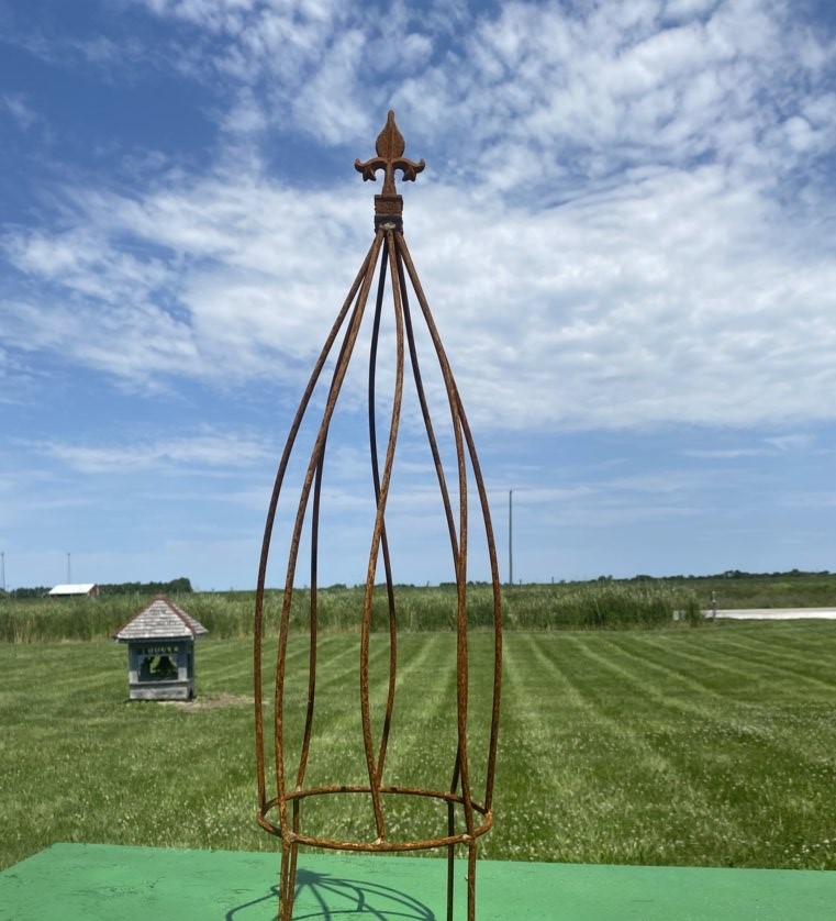 25" Wrought Iron Twist Obelisk Trellis - Garden