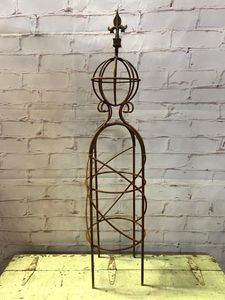 Mystic 26" Small Sphere Garden Obelisk - Topiary