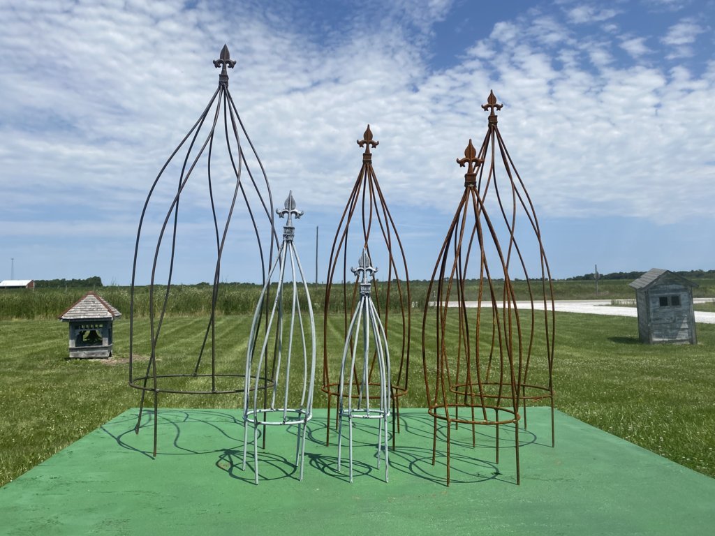 27" Wrought Iron Twist Garden Obelisk - Topiary