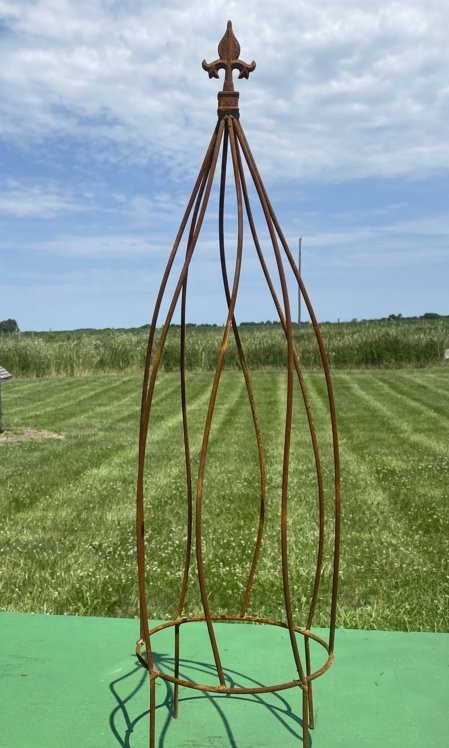 27" Wrought Iron Twist Garden Obelisk - Topiary