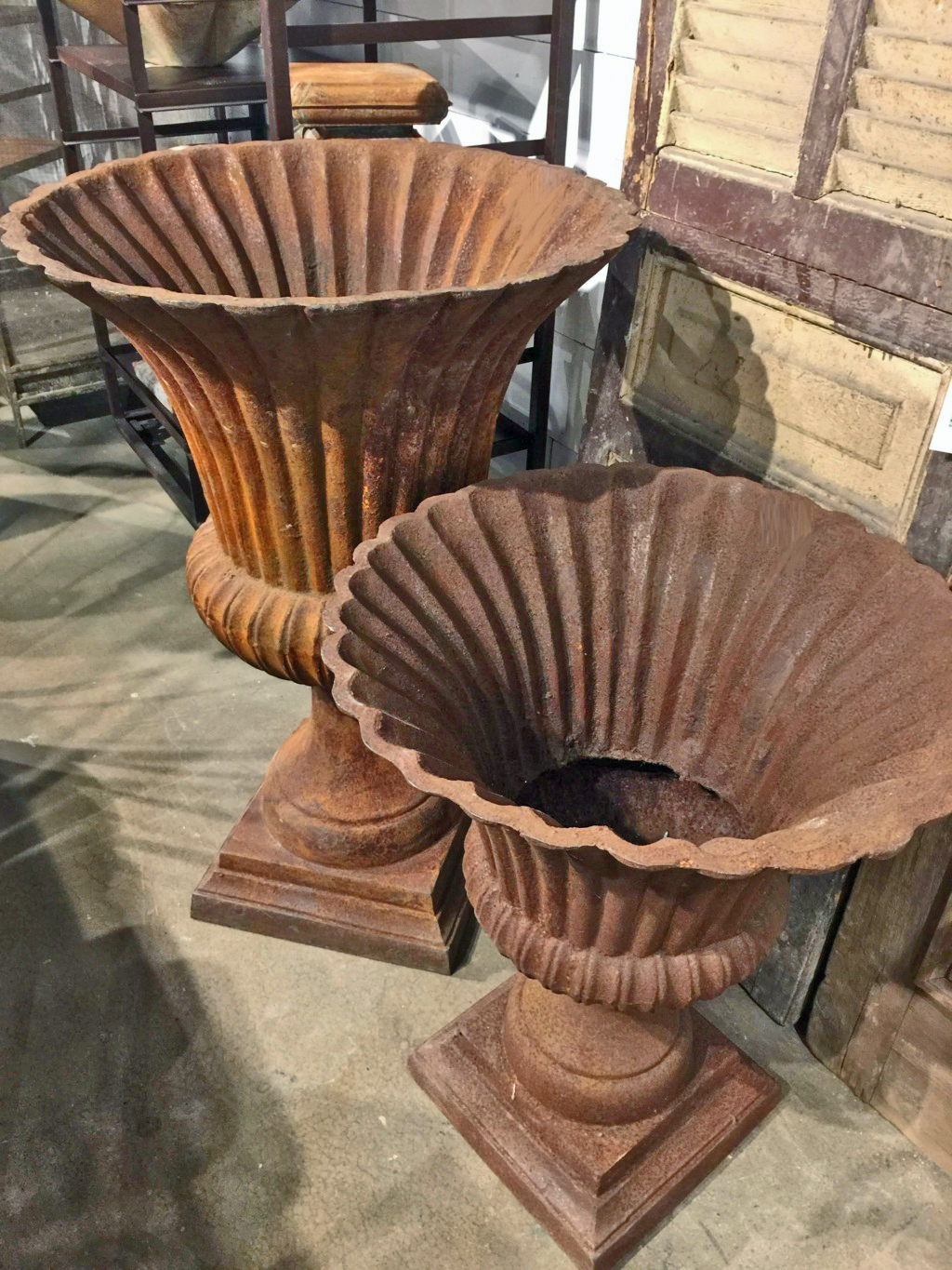 28" Cast Iron Urn Garden Planter - Metal Flower Pot
