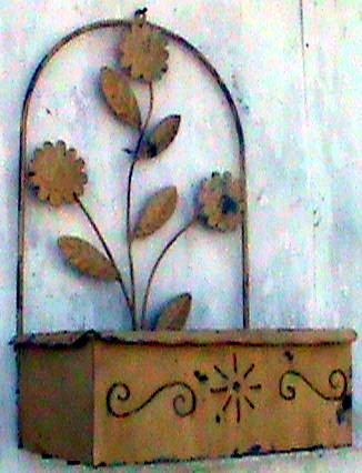 28" Tin Sunflower Planter Box - Iron Flower Basket
