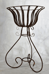 29" Wrought Iron Twisted Strap Plant Stand Decorative Container