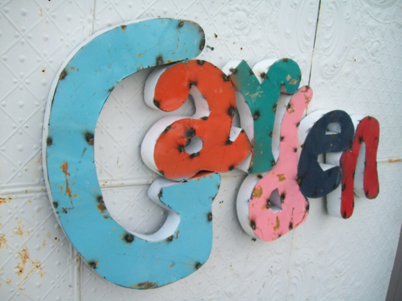 3 Dimensional Metal Trade Sign - Garden