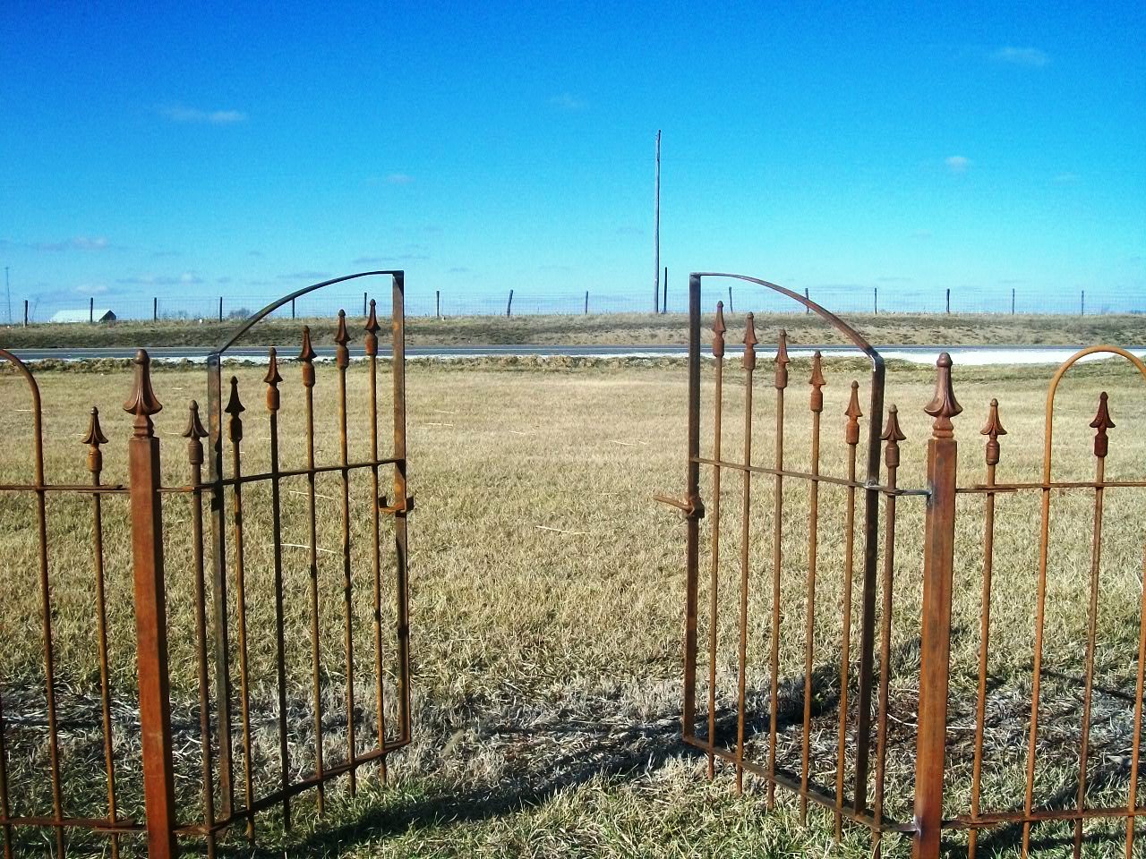 3 Foot Tall Iron Fence Gate - Double Swing Gate - Cast Iron Stakes