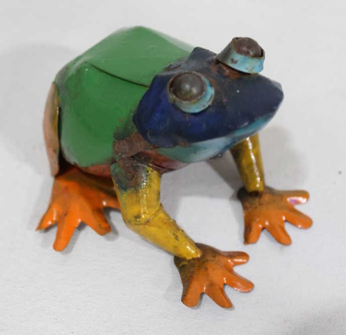 3" Recycled Metal Frog Water Garden Accents