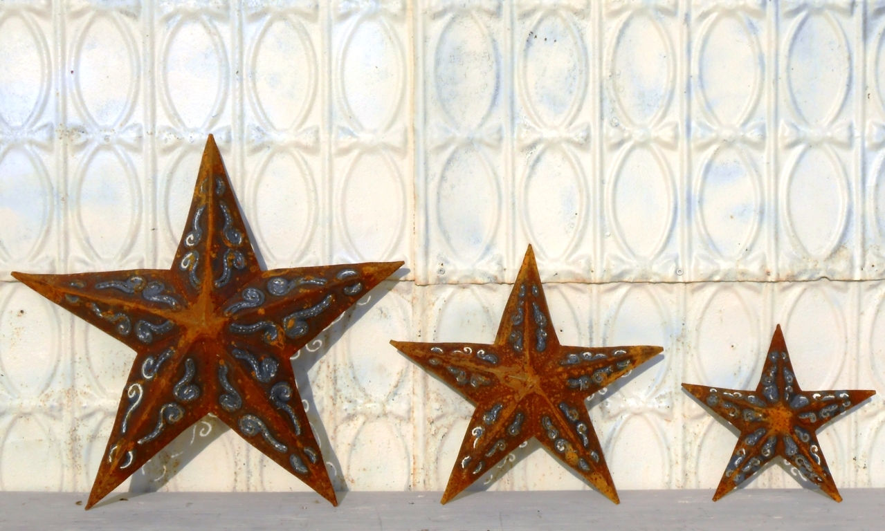 3 Sizes - Metal Plasma Cut 5 Point Stars