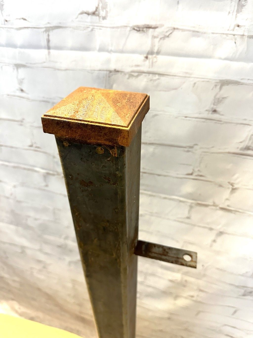 3ft Tall 3"sq Abram Steel Fence Anchor & Wrought Iron Gate Post