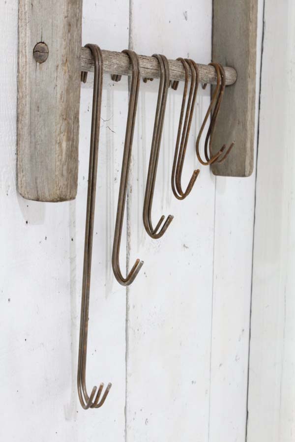 3 Wrought Iron 12" Rustic Metal S Hooks