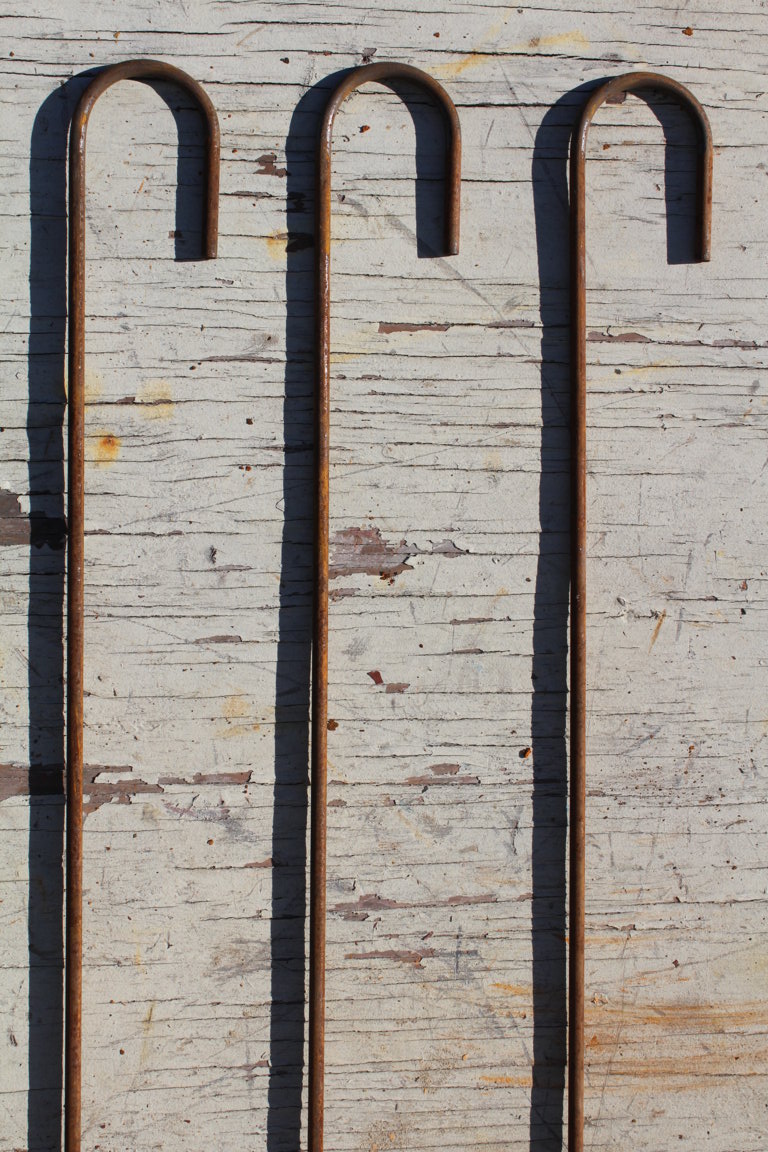 3 Wrought Iron Hooks Hanging Rods