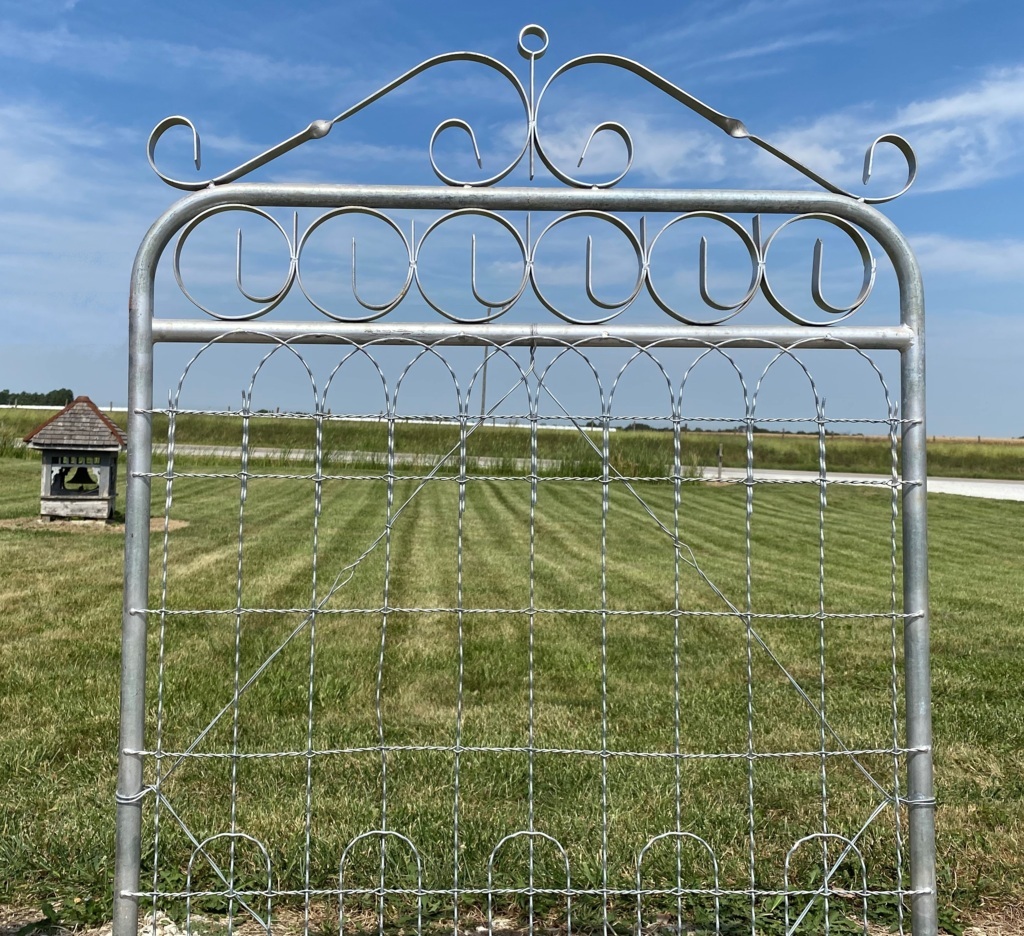 56"t x 36"w Forged Ring Top Woven Wire Galvanized Entry Gate