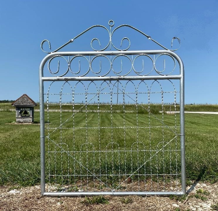 43"t x 36"w Forged Ring Top Galvanized Double Loop Wire Ornamental Gates