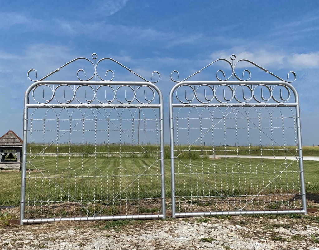 43"t x 36"w Forged Ring Top Galvanized Double Loop Wire Ornamental Gates