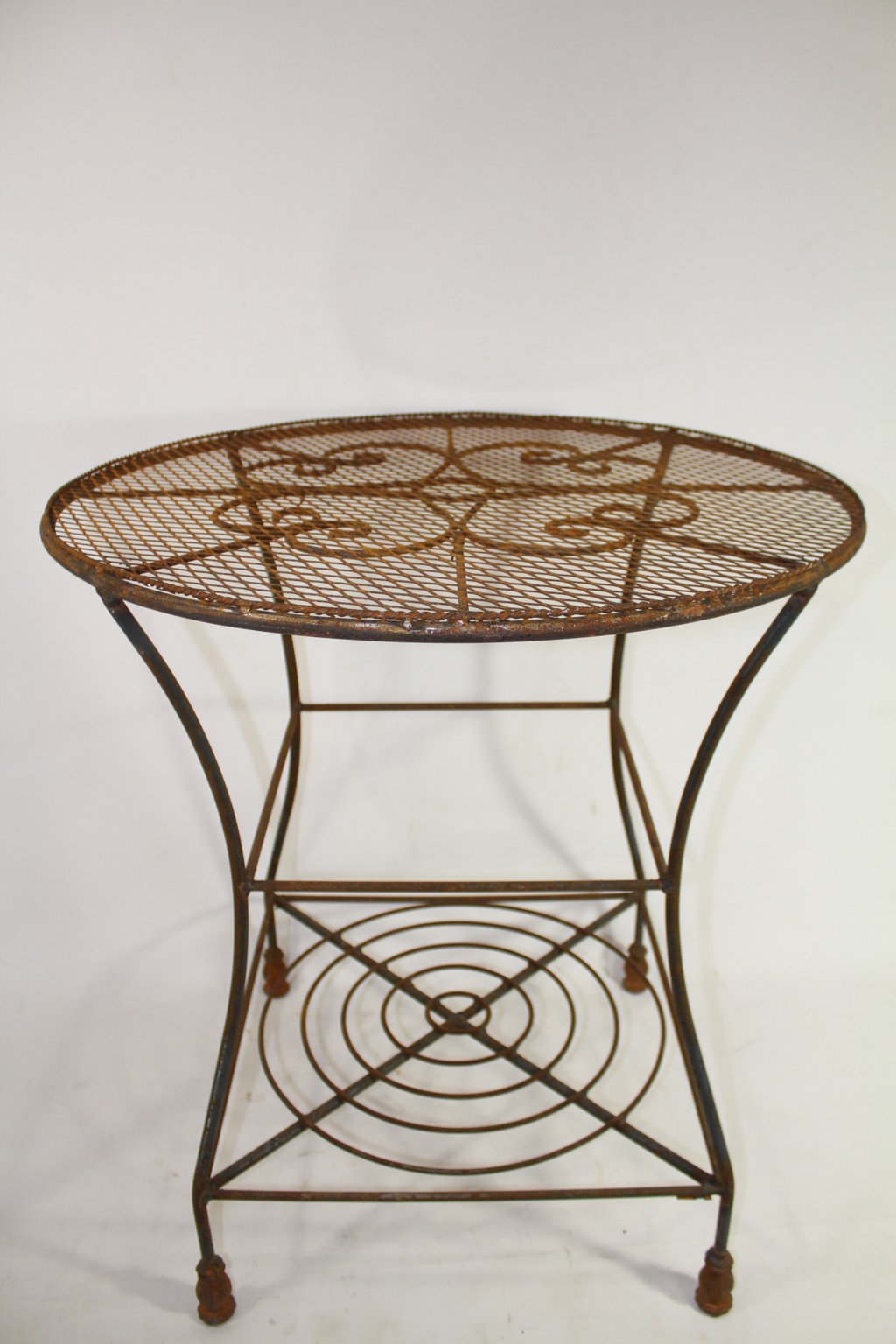 30" Round Wrought Iron Patio Table Lawn Furniture
