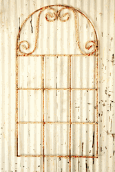 31" Wrought Iron Round Top Trellis - Metal Plant Support