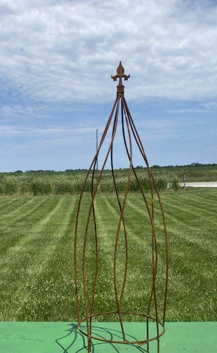 32" Wrought Iron Twist Obelisk Trellis - Flower Garden
