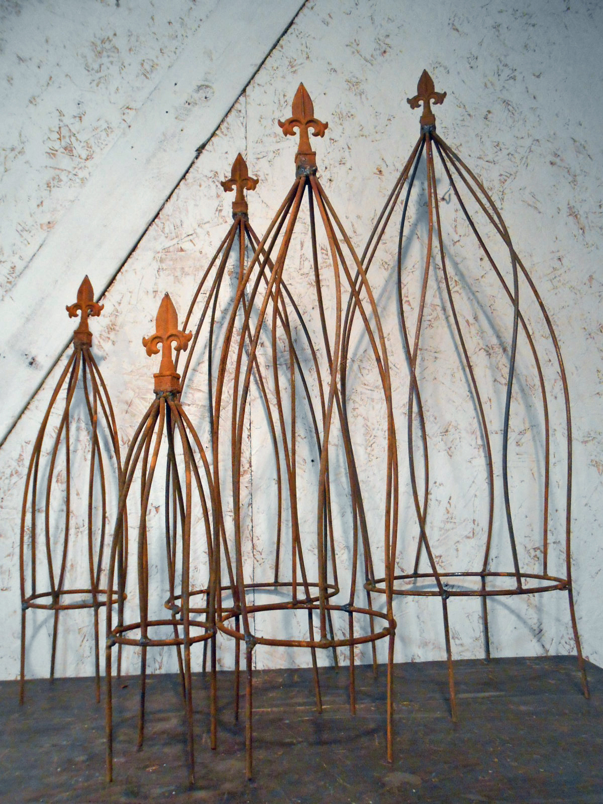 32" Wrought Iron Twist Obelisk Trellis - Flower Garden