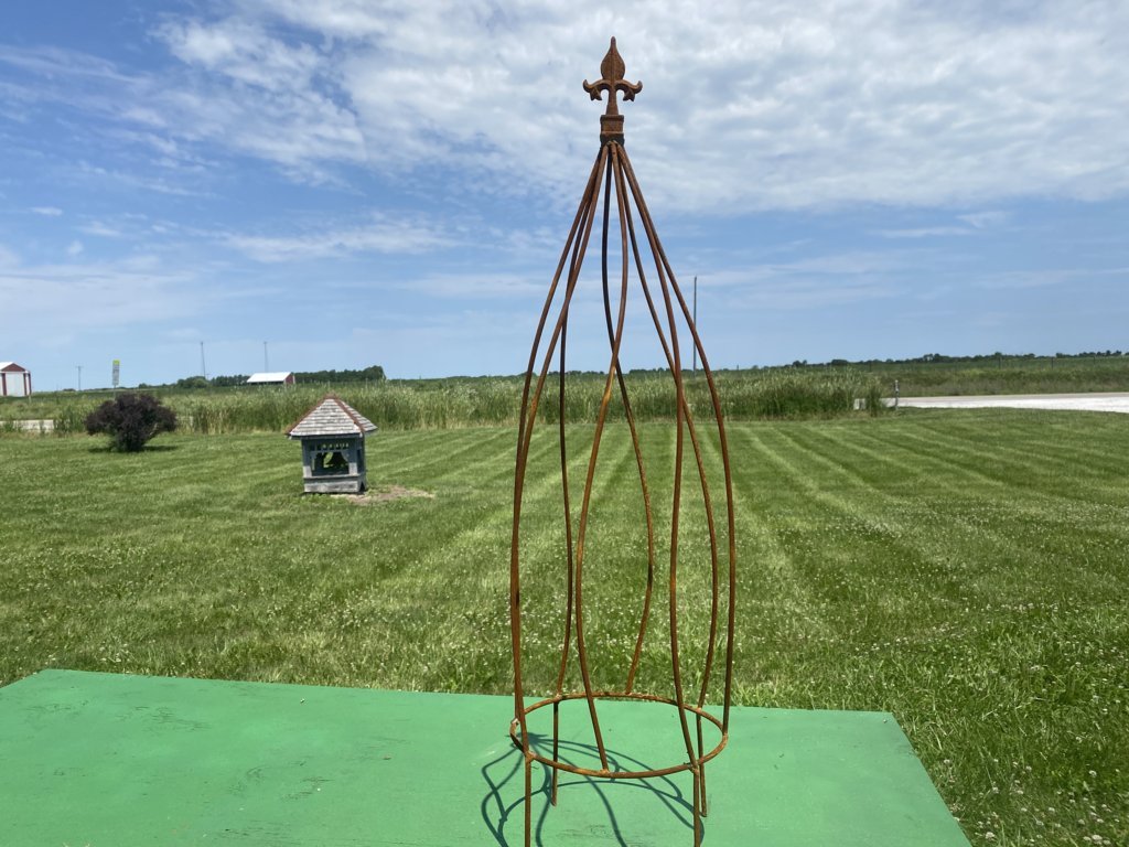 32" Wrought Iron Twist Obelisk Trellis - Flower Garden