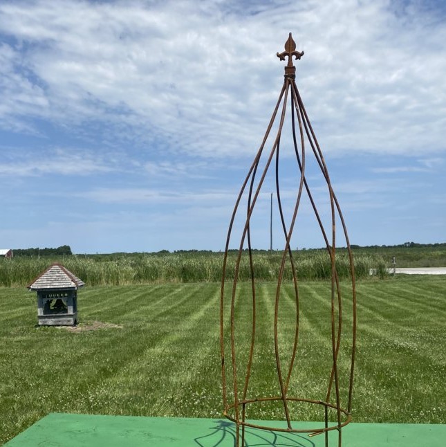 32" Wrought Iron Twist Obelisk Trellis - Flower Garden