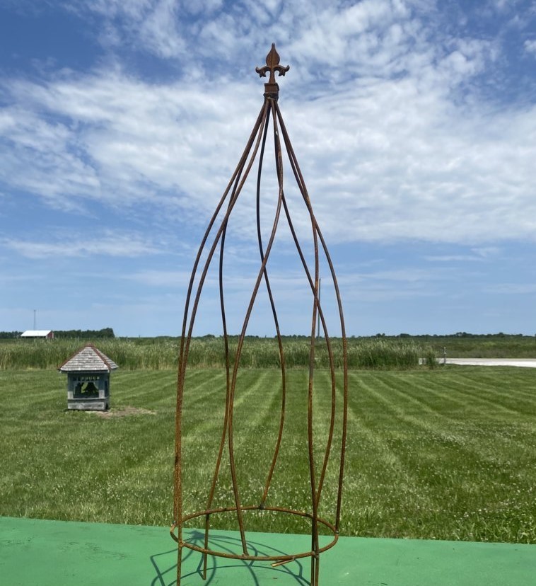 32" Wrought Iron Twist Obelisk Trellis - Flower Garden