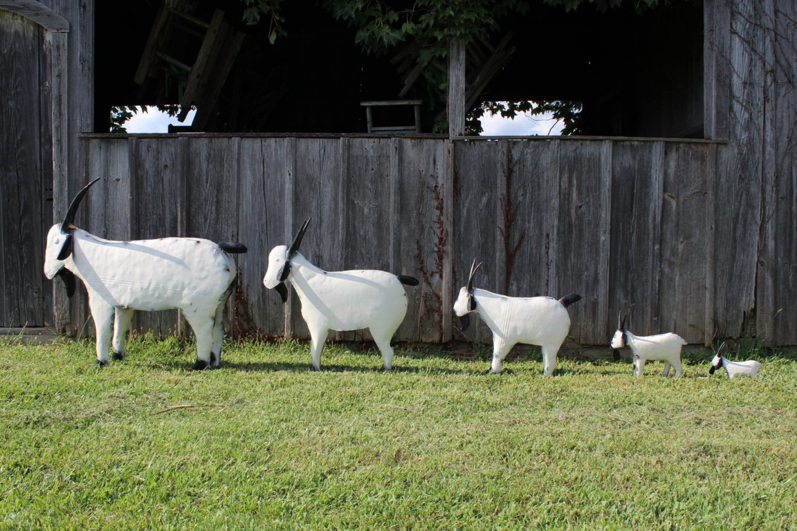 34" Large Gage Tin Goat Recycled Metal Lawn Art