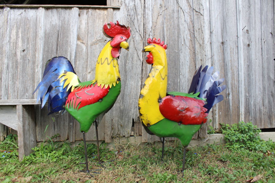 36" Recycled Metal Hilda Hen Female Barnyard Fowl Chicken