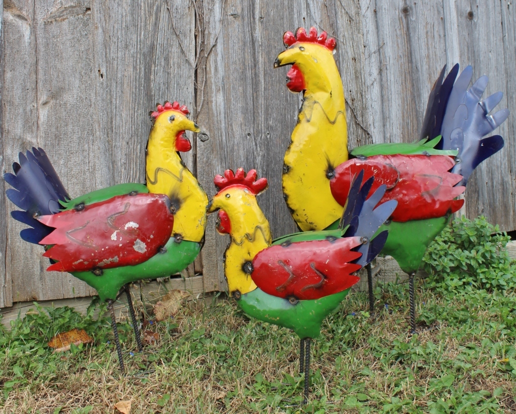 36" Recycled Metal Hilda Hen Female Barnyard Fowl Chicken