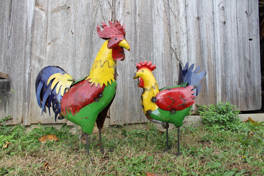 36" Recycled Metal Hilda Hen Female Barnyard Fowl Chicken