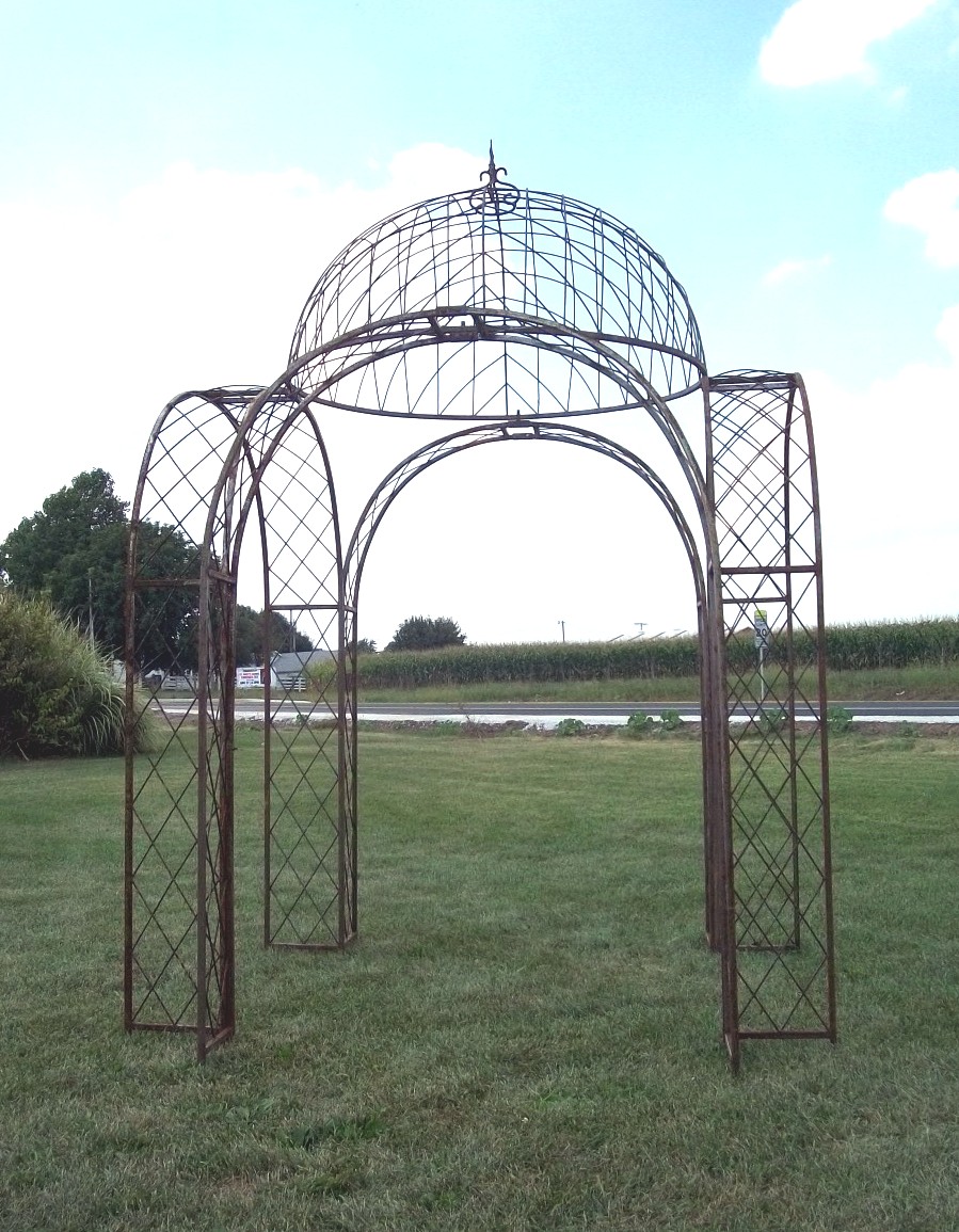 4 Arches Wrought Iron Gazebo Dome Top Structure