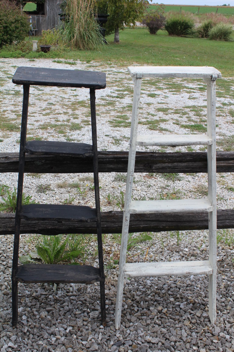 4 Step - Half Step Wood Ladder Small Shelf