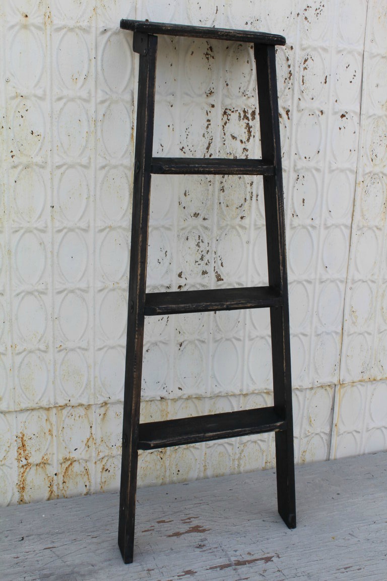 4 Step - Half Step Wood Ladder Small Shelf