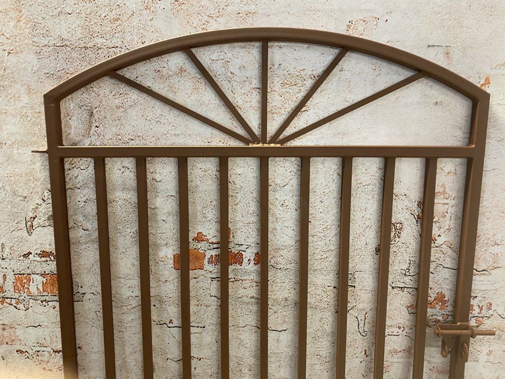 4't Sunburst Wrought Iron Gate - Metal Gateway Entrance