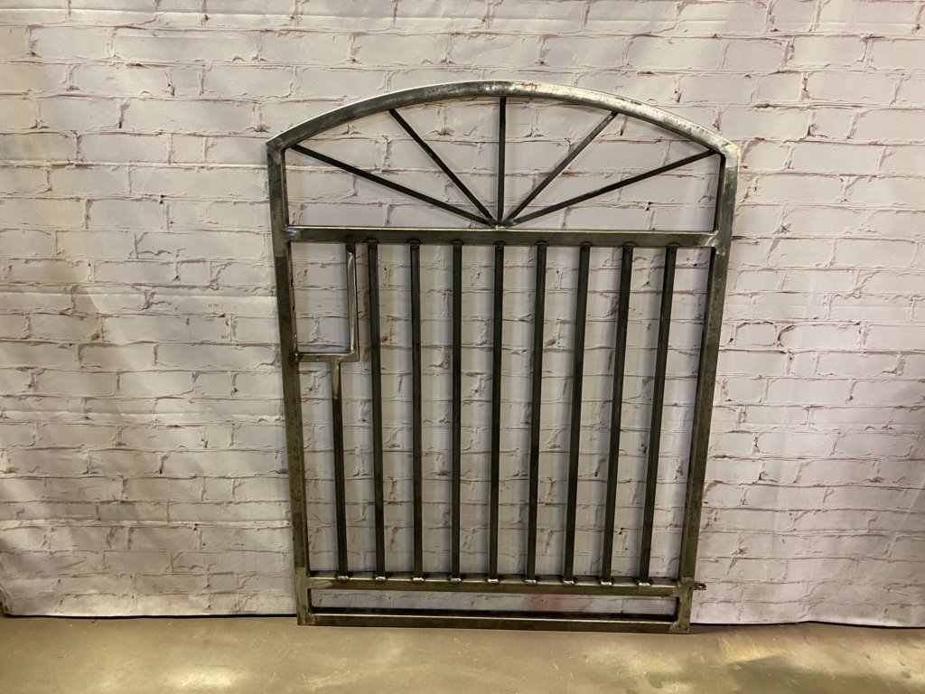 4't Sunburst Wrought Iron Gate - Metal Gateway Entrance