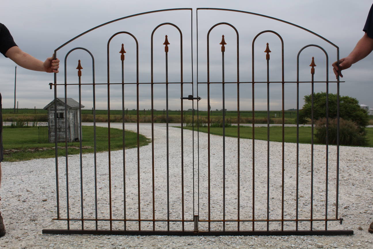 4' tall x 6' wide Center Divide Wrought Iron Gate