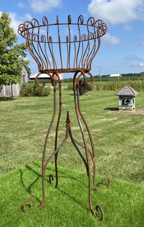 Finial Bottom Round Flower Stand Pot Holder - 40"