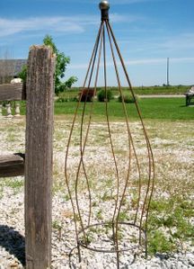 48" Metal Bali Ball Top Iron Garden Topiary