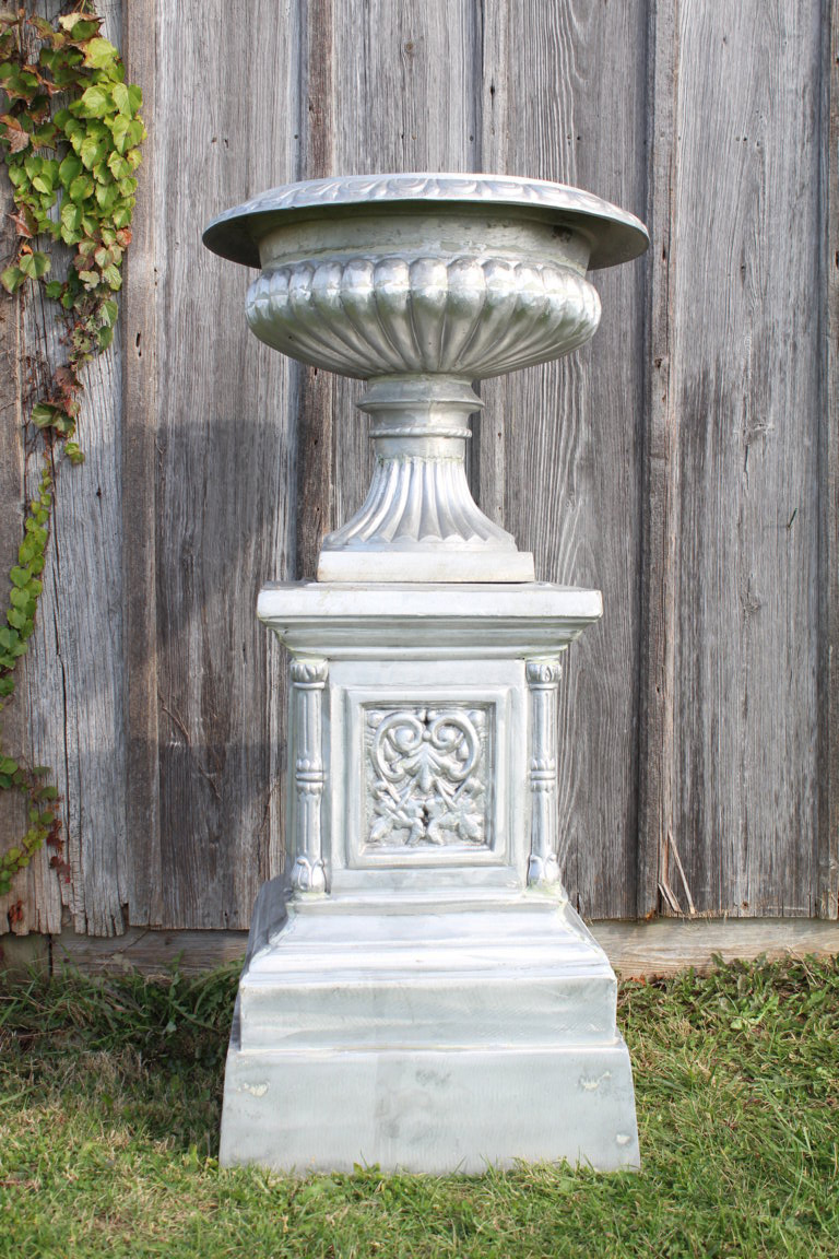 51" Olympia Aluminum Garden Urn on Estate Plinth