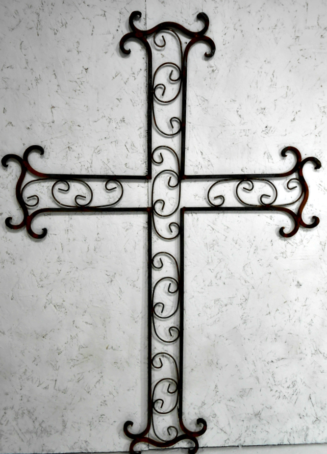 48" Wrought Iron Ashworth Ornate Cross