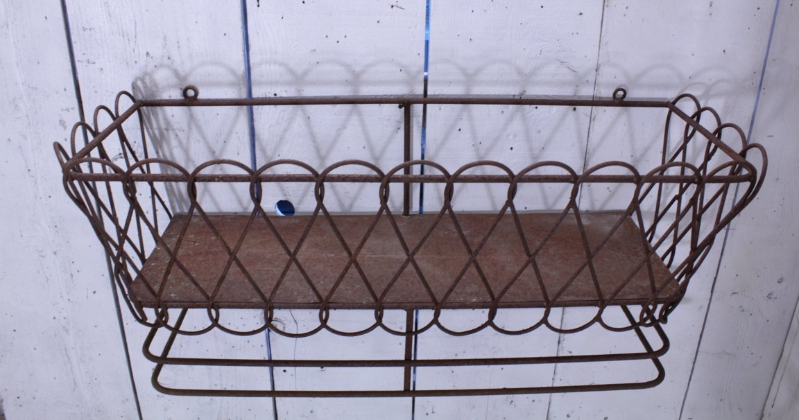 36" Heavy Wrought Iron & Tin Window box Planter