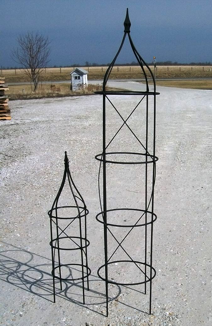 Wrought Iron Rose Obelisk - Flower Topiary