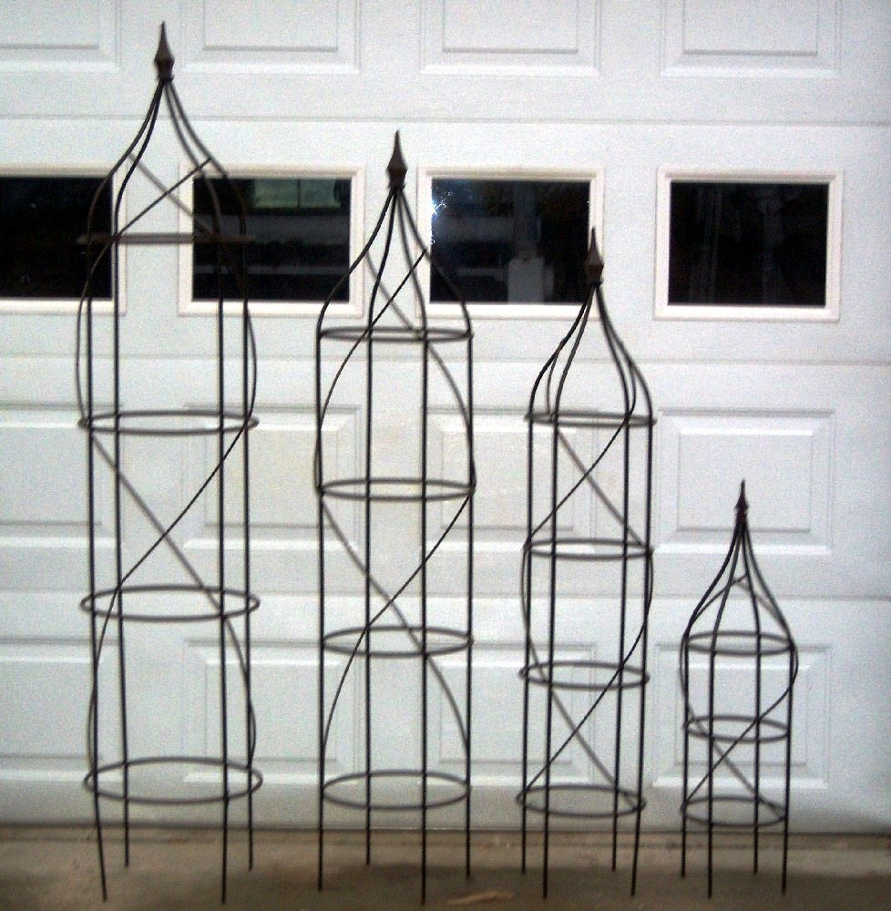 Wrought Iron Rose Obelisk - Flower Topiary