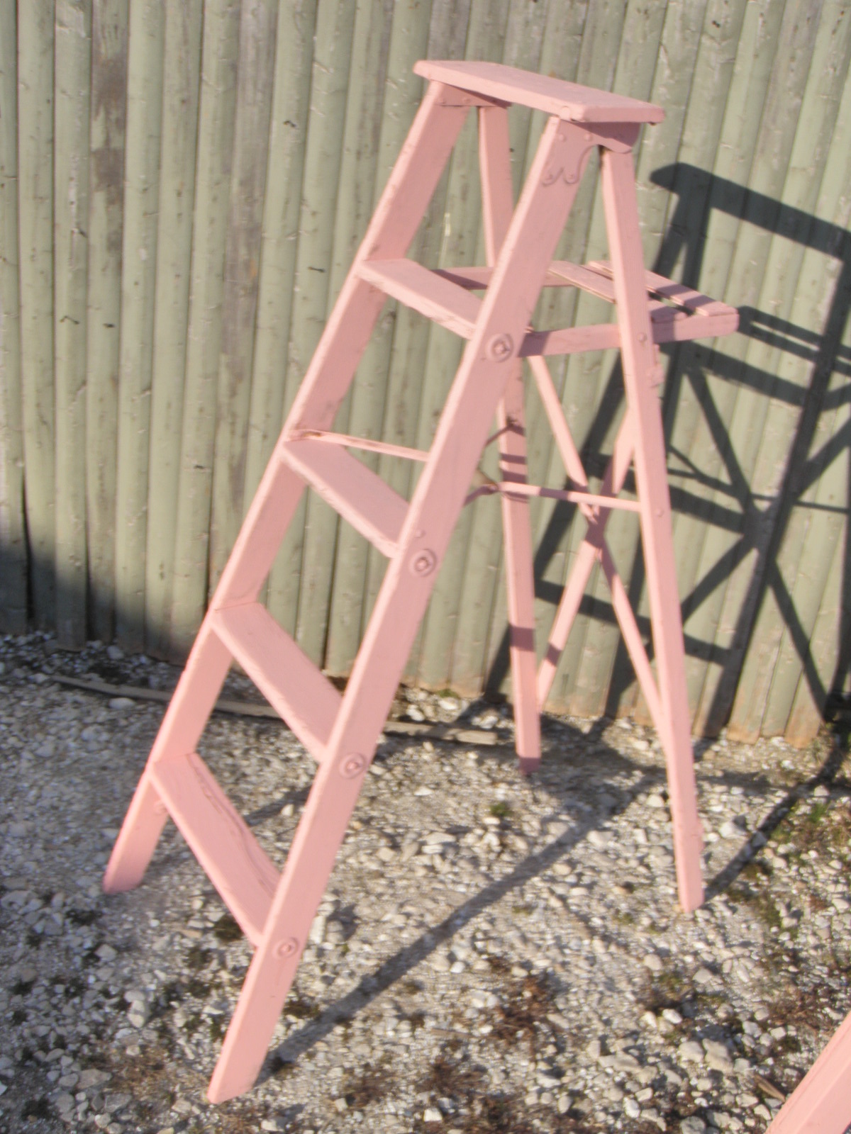 5 Step Vintage Rose Stepladder