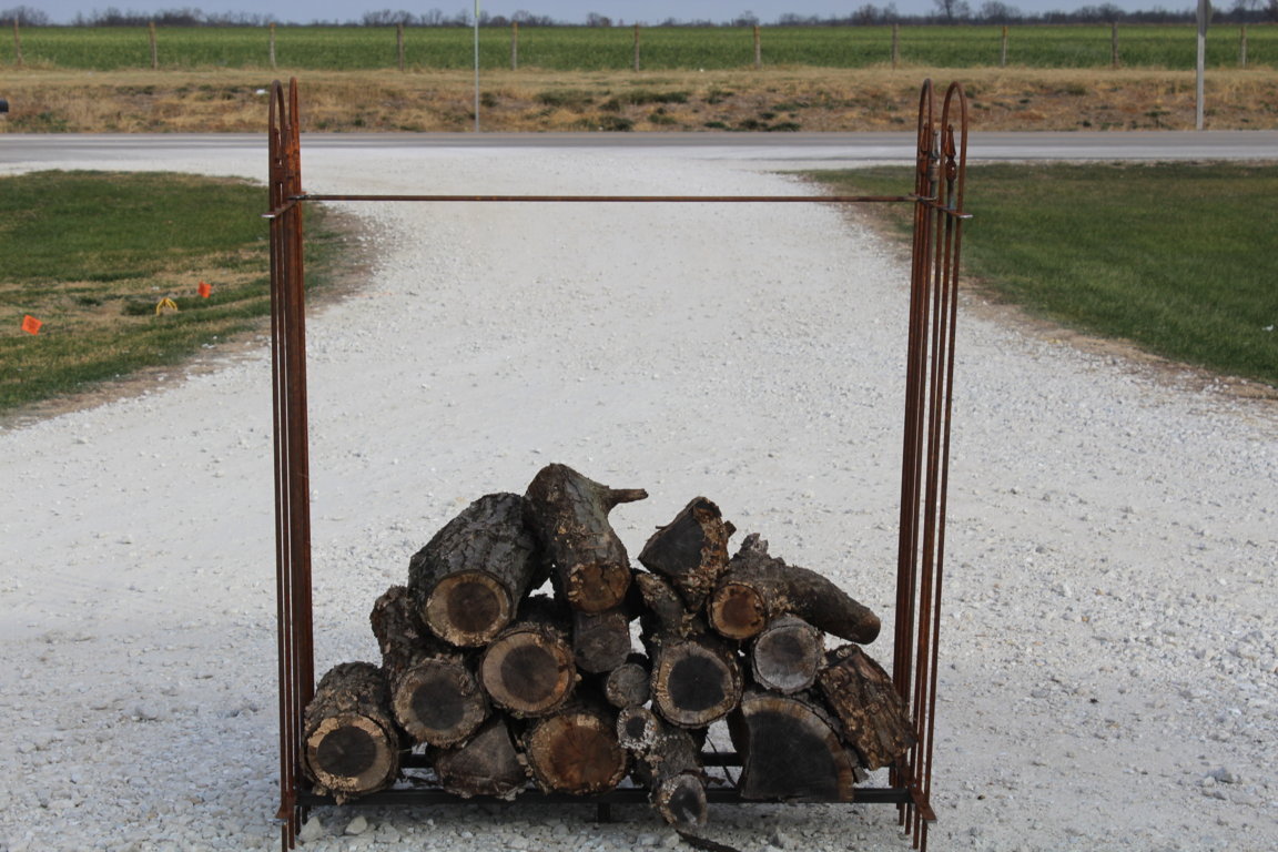 5't Wrought Iron Firewood Storage Rack For Fireplace